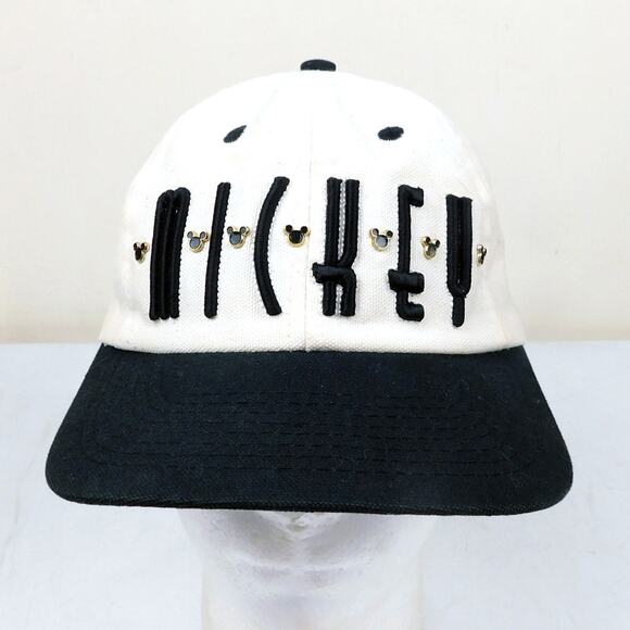 Disney | Accessories | Vintage Disney Mickey Co Strapback Hat Black ...